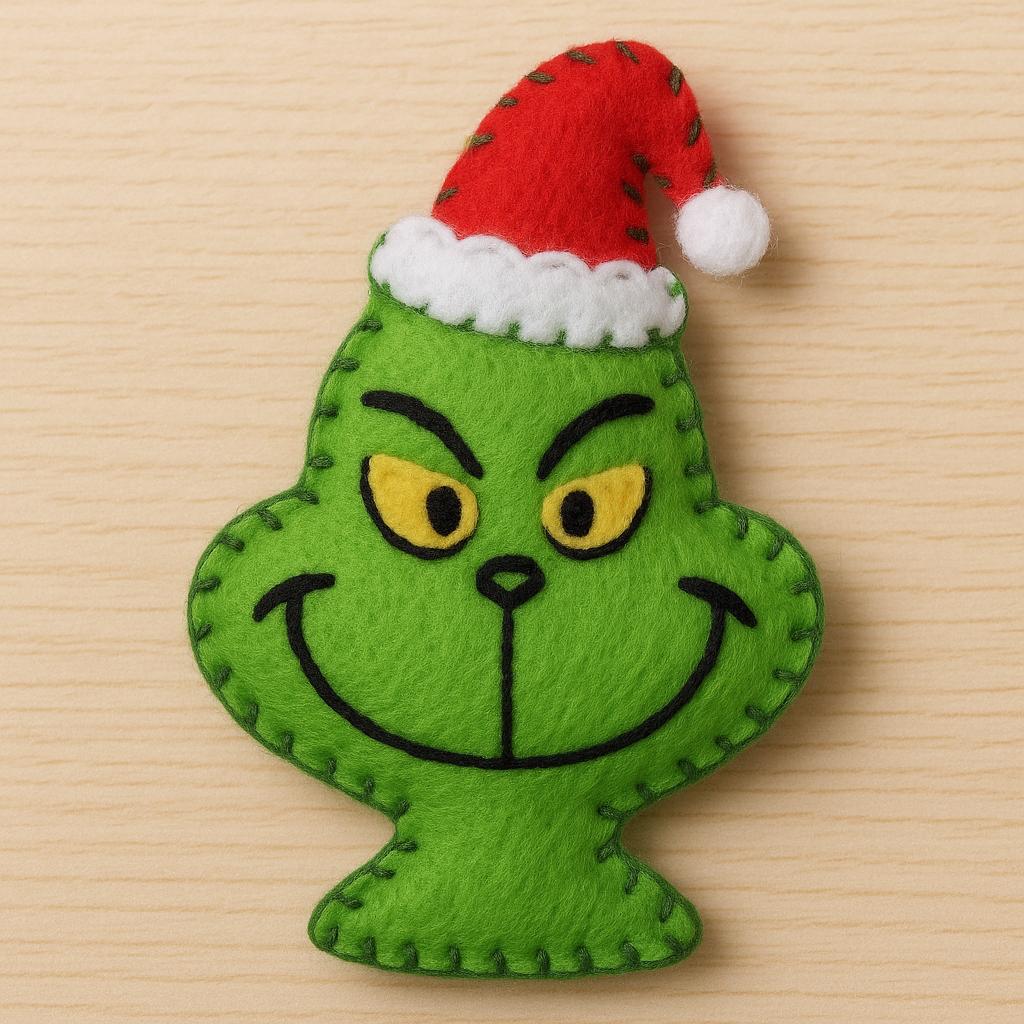 Felt DIY Felt Grinch Ornament PDF Pattern. Create a Cute,simple Felt ...