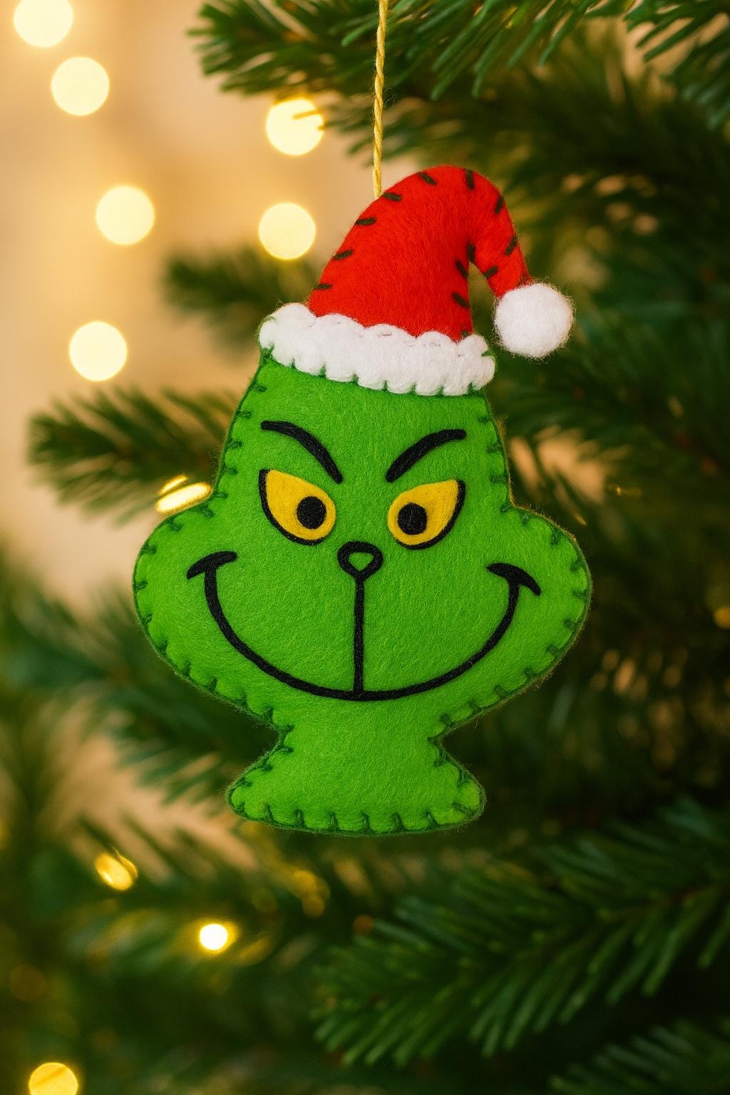Felt DIY Felt Grinch Ornament PDF Pattern. Create a Cute,simple Felt ...