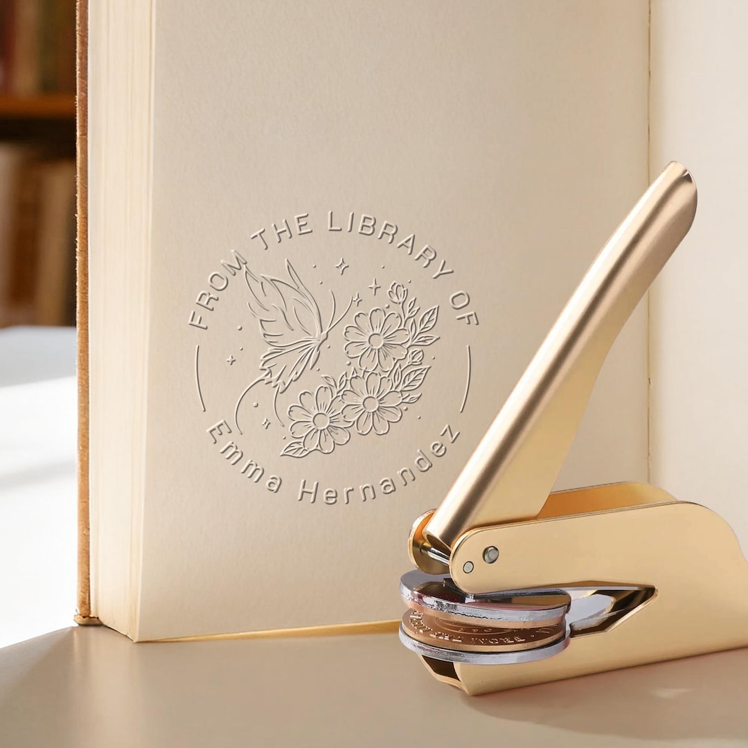 Personalized Book Embosser/custom Book Stamp/ex Libris/book Lover Gift ...
