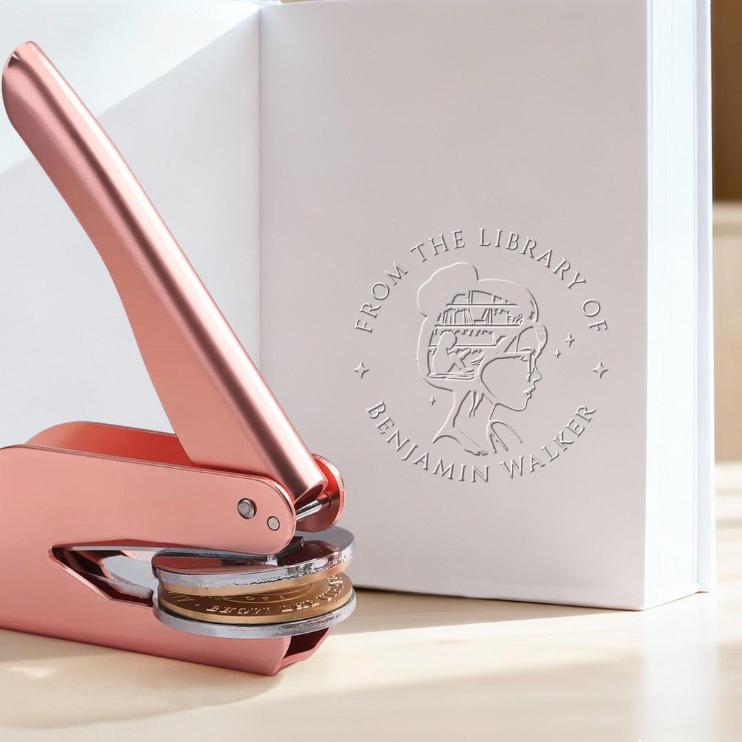 Personalized Book Embosser/custom Book Stamp/ex Libris/book Lover Gift ...