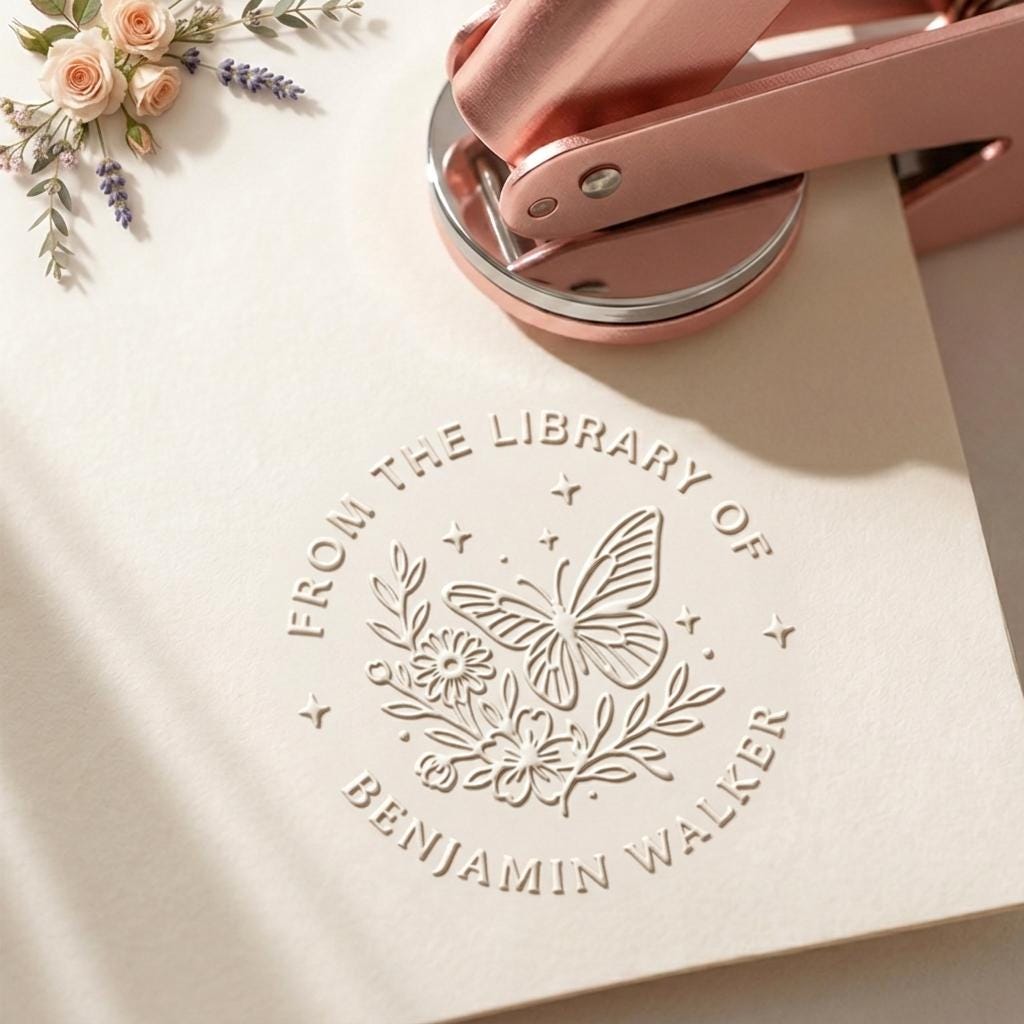 Personalized Book Embosser/custom Book Stamp/ex Libris/book Lover Gift ...