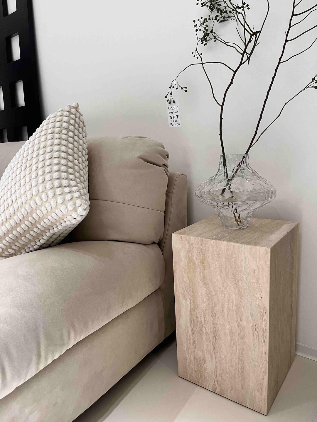 Custom Handmade Travertine Side Table: Natural Stone End Table ...