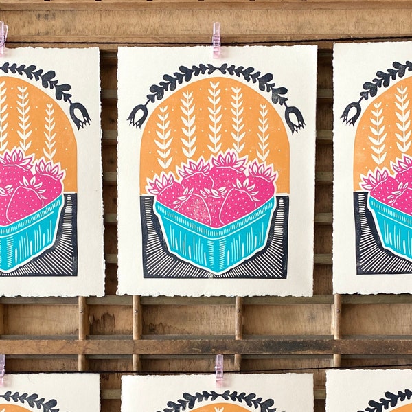 Relief Block Print - Etsy