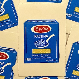 Pastina Mini Block Print | Italian Food | Pasta | Christmas | Foodie ...