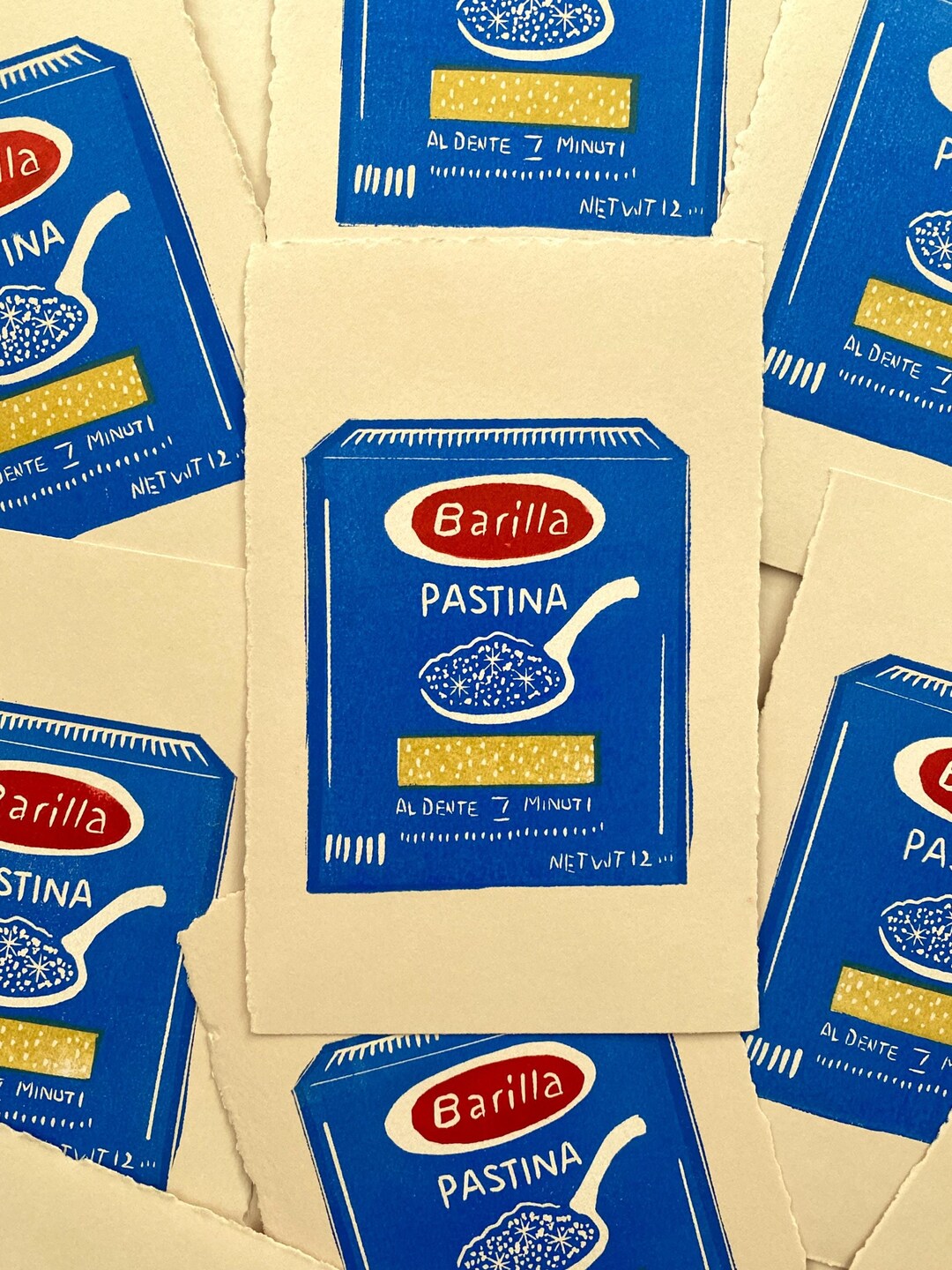 Pastina Mini Block Print | Italian Food | Pasta | Foodie Gift | Linocut ...