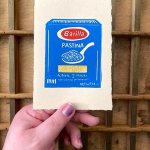 Pastina Mini Block Print | Italian Food | Pasta | Christmas | Foodie ...