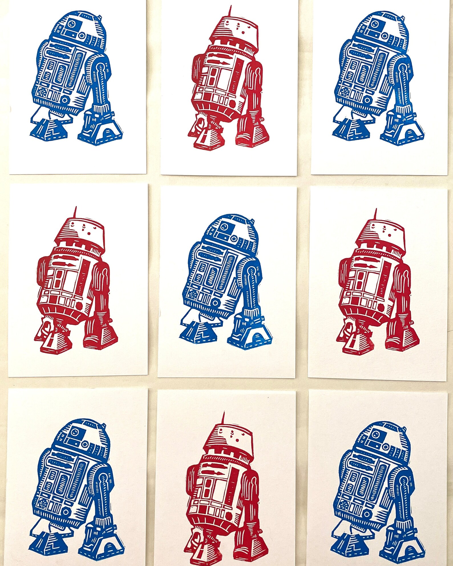 R2-D2 | R5-D4 | Droids Block Print | Linocut Relief Print - Etsy