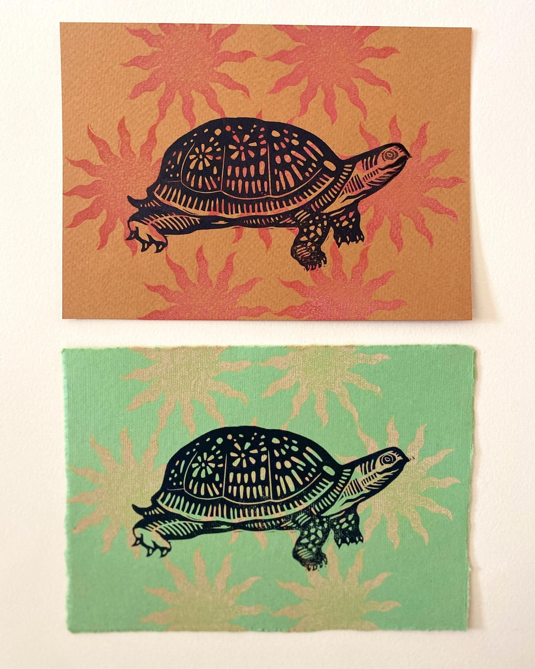 Eastern Box Turtle Linocut Prints | Nature Art | Bird Art | Reptile ...