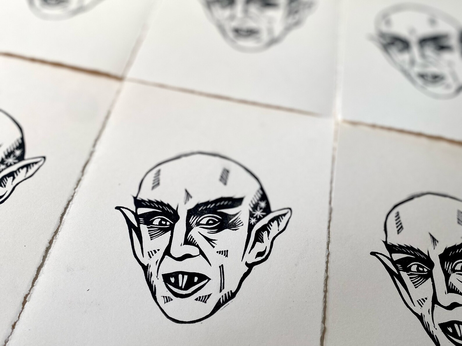 Nosferatu Count Orlok Block Print Dracula Vampire Halloween - Etsy