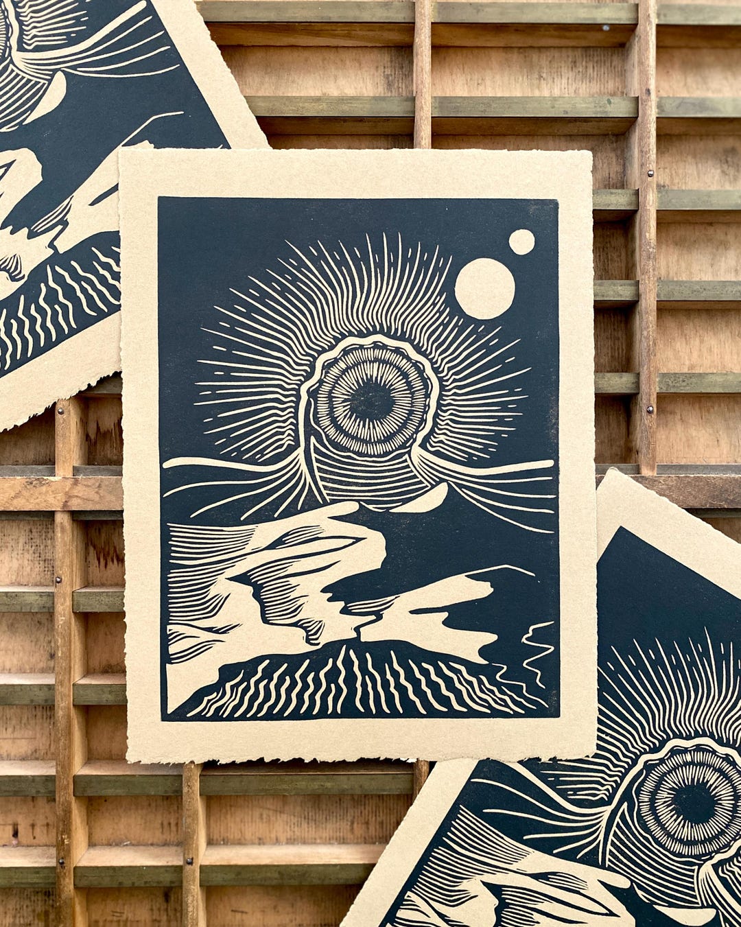 Wormsign Dune Sandworm Block Print | Frank Herbert | Linocut | Relief ...