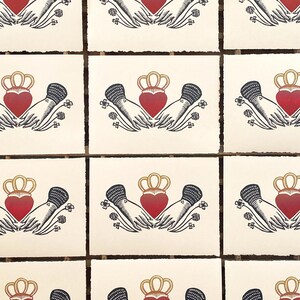 Claddagh Linocut Print | Heart in Hands | Irish | Love Loyalty ...