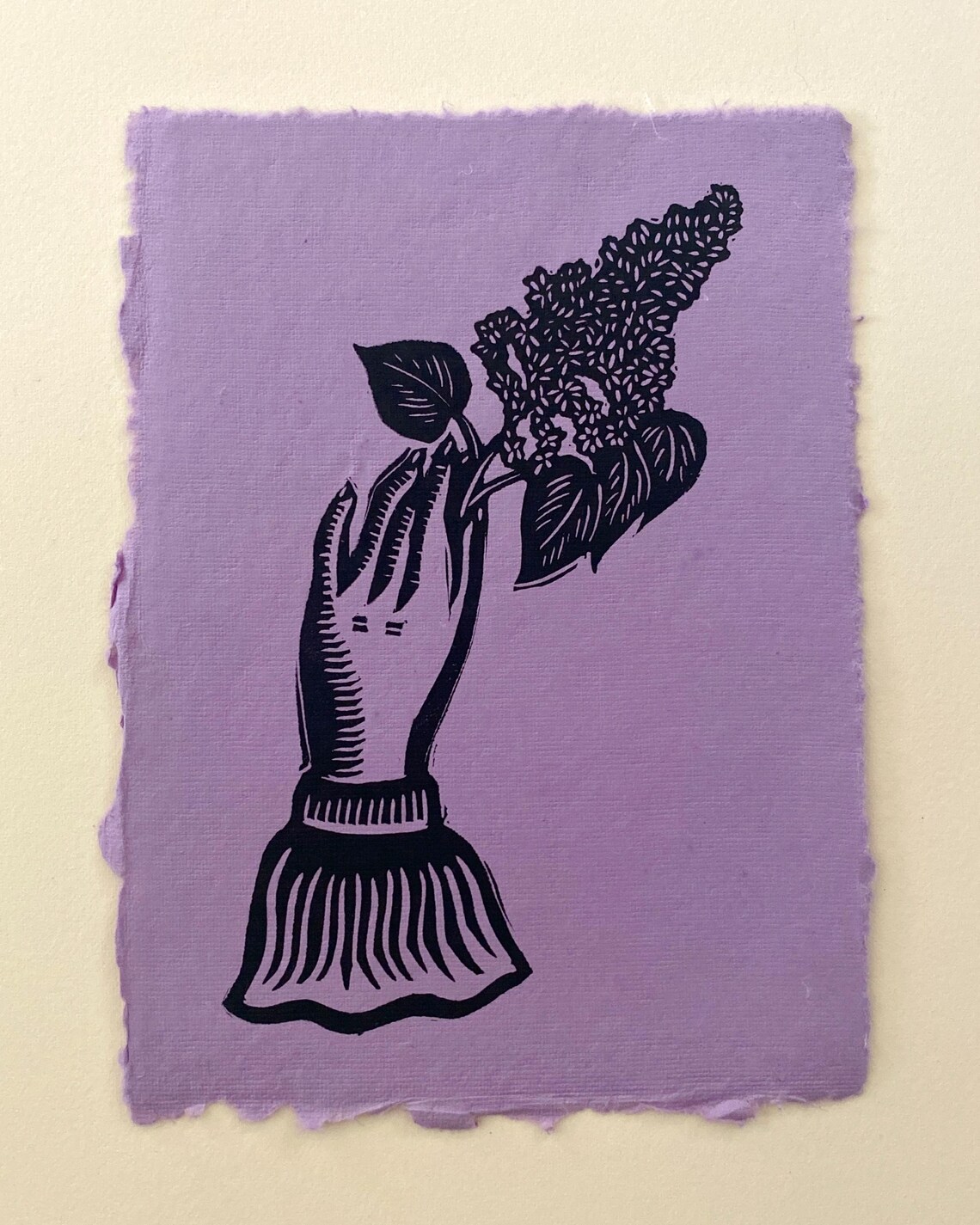 Lilacs Victorian Handmade Linocut Print | Springtime | Botanical ...