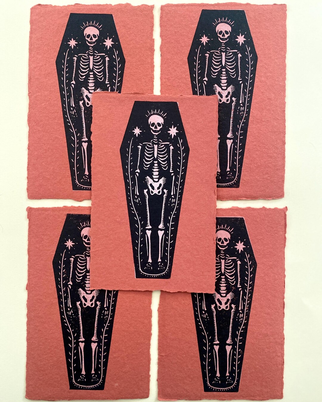Folk Art Skeleton Coffin Relief Print| Halloween Decor | Memento Mori ...