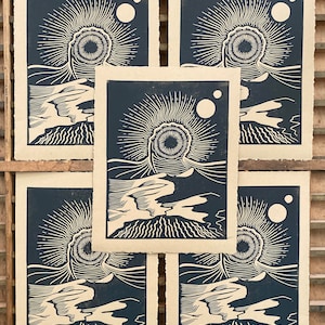 Wormsign Dune Sandworm Block Print | Frank Herbert | Linocut | Relief ...