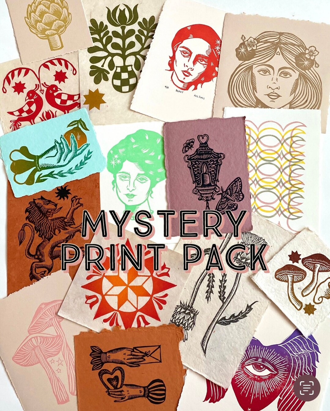 Mysterious Misprint & Misfit Print Pack | Block Print | Linocut ...