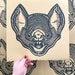 Vampire Bat Block Print | Spooky Cute | Nocturnal Bat | Halloween Art ...