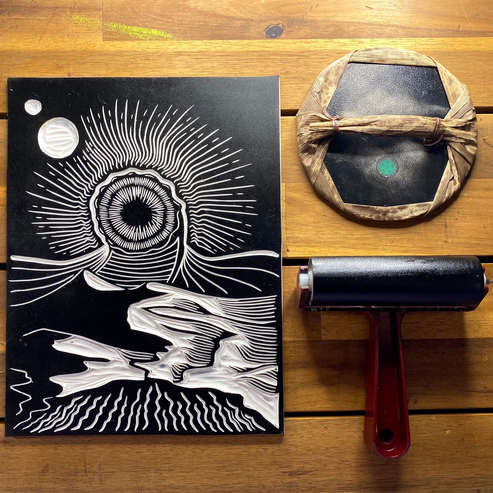 Wormsign Dune Sandworm Block Print Frank Herbert Linocut - Etsy