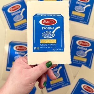 Pastina Mini Block Print | Italian Food | Pasta | Christmas | Foodie ...