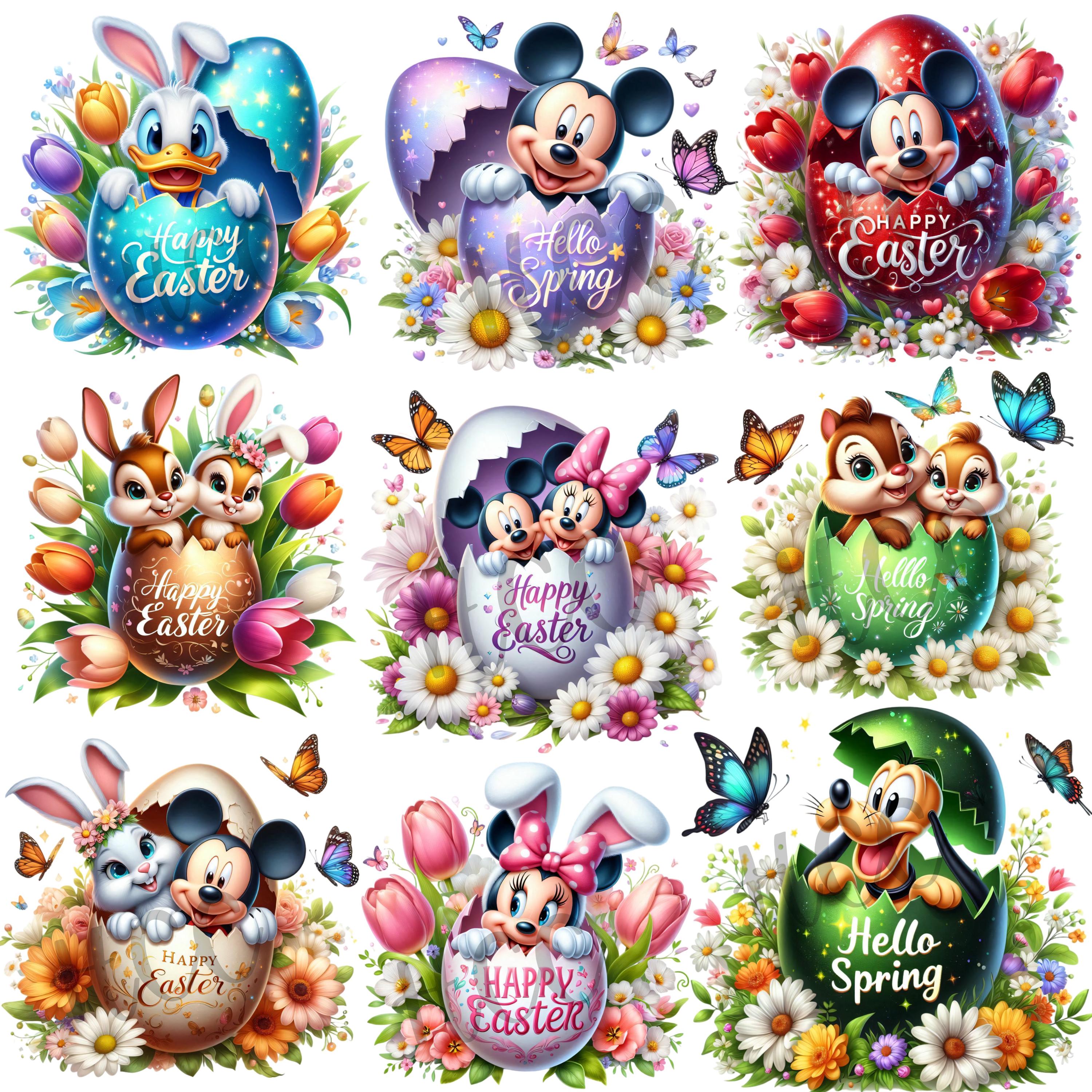 Mouse Happy Easter Png Bundle, Cartoon Easter Png, Easter Trip Png ...