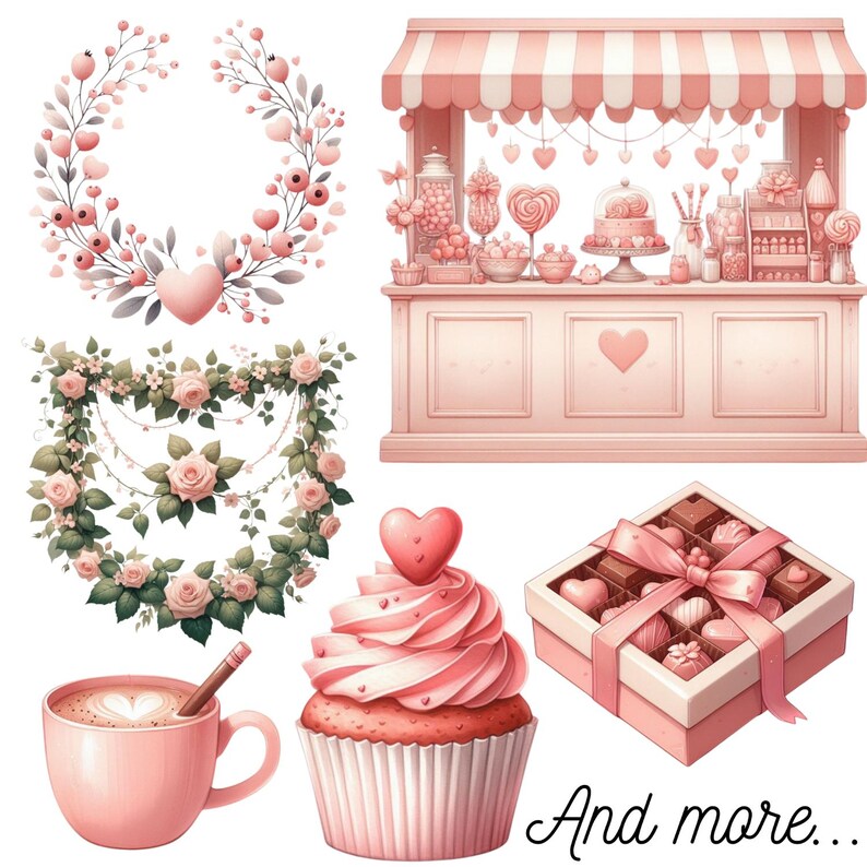 Watercolor Valentine Clipart, Cute Love Valentine PNG, Sweet Romantic ...