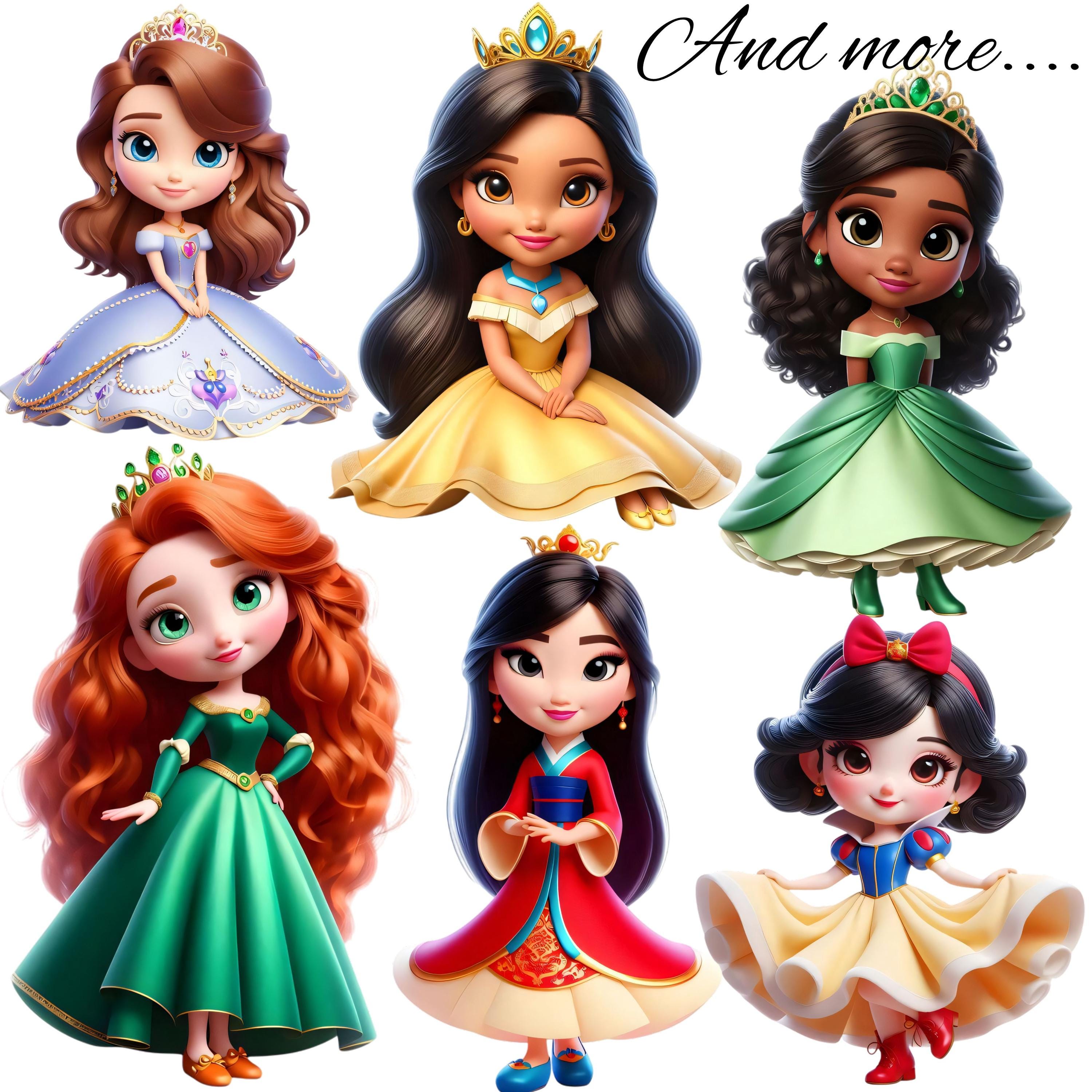 3D Princess Clipart, Baby Toddler Princess Png Bundle, Princess Decor ...