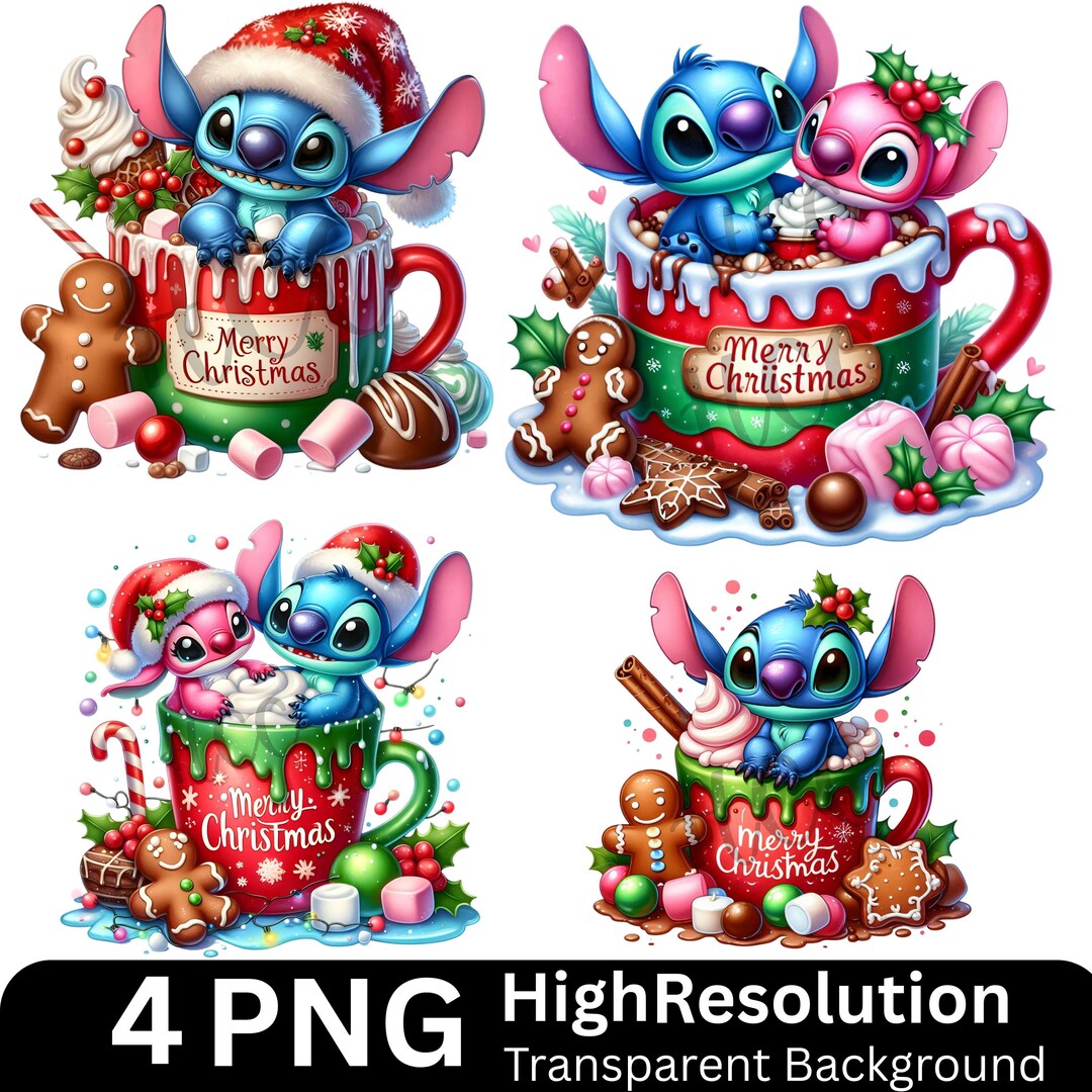 5 PNG Cute Blue Alien Christmas Clipart Images, Digital Design PNG File ...