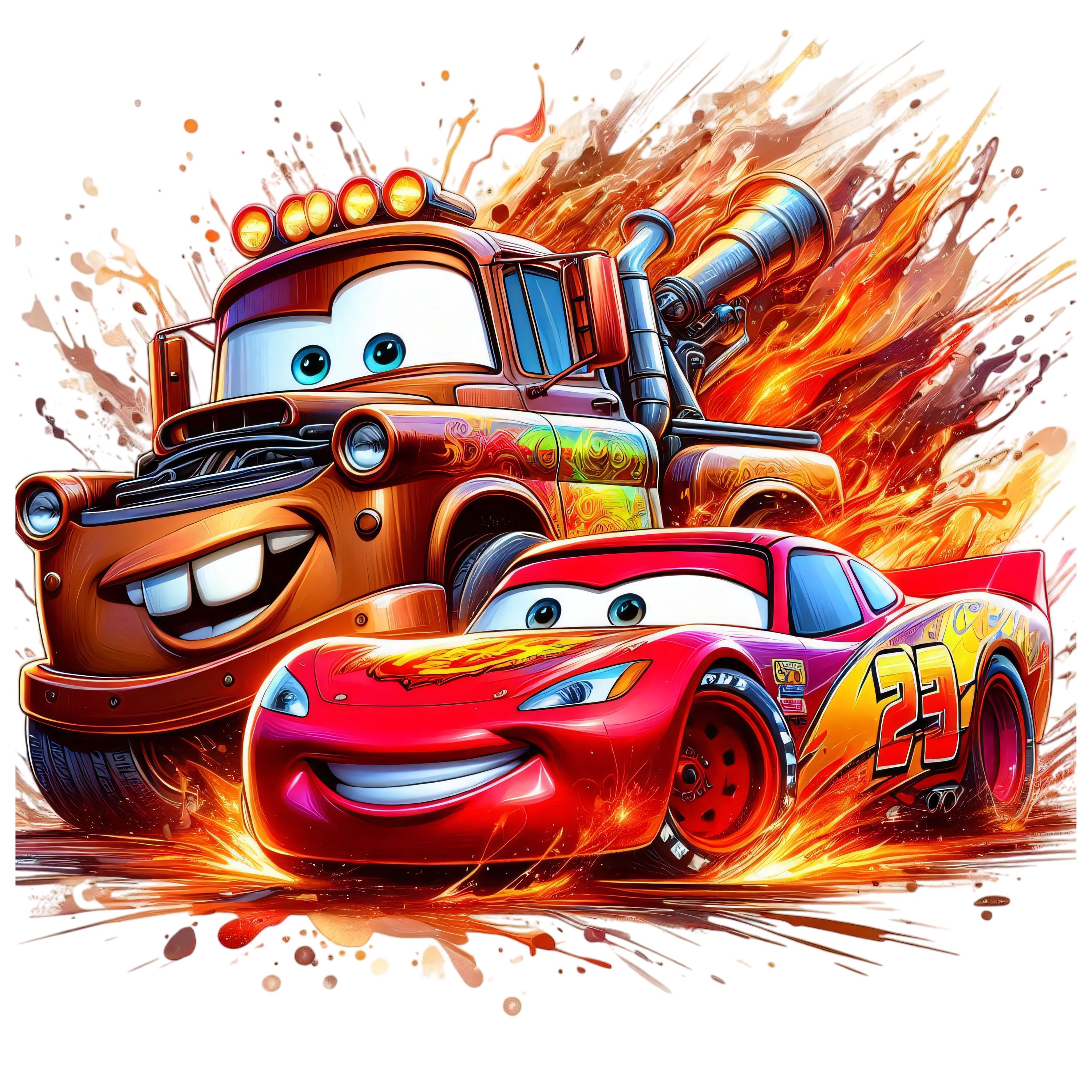 4 Car PNG Cartoon Cars Splash and Watercolor Digital Design PNG File ...