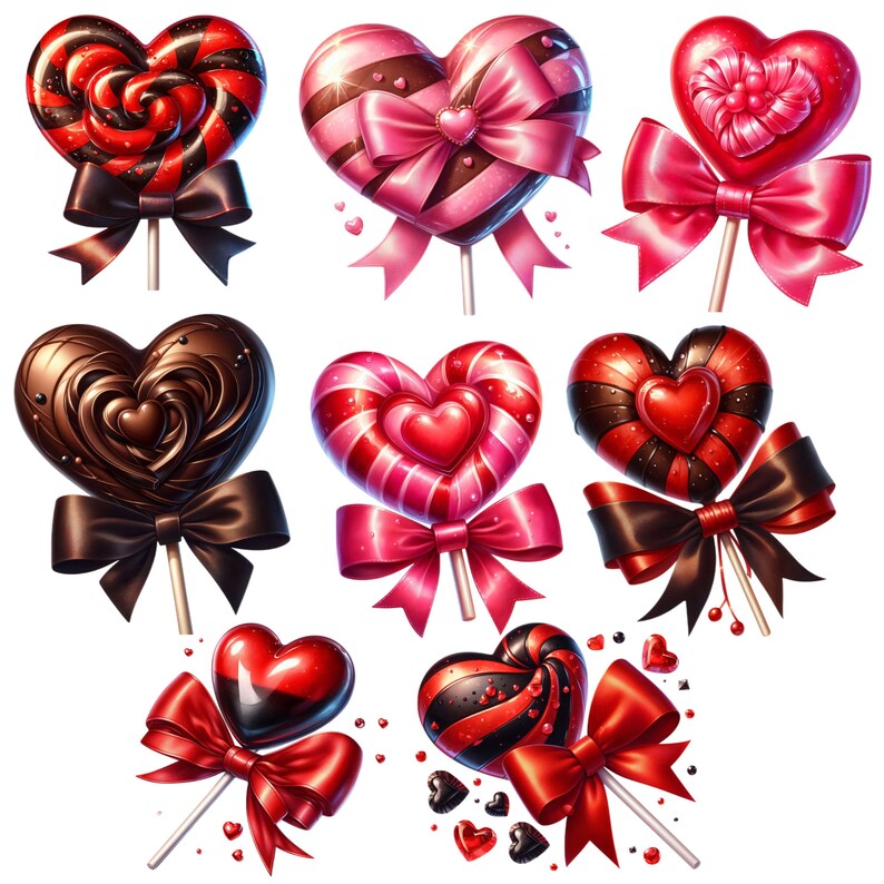 Watercolor Cute Valentines Candy Clipart, 20 PNG Valentines Day Clipart ...