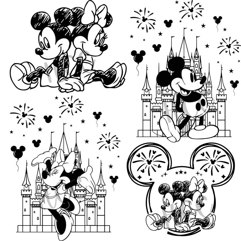 Mouse Sketch Svg Png, Family Vacation Instant Download, Printable ...