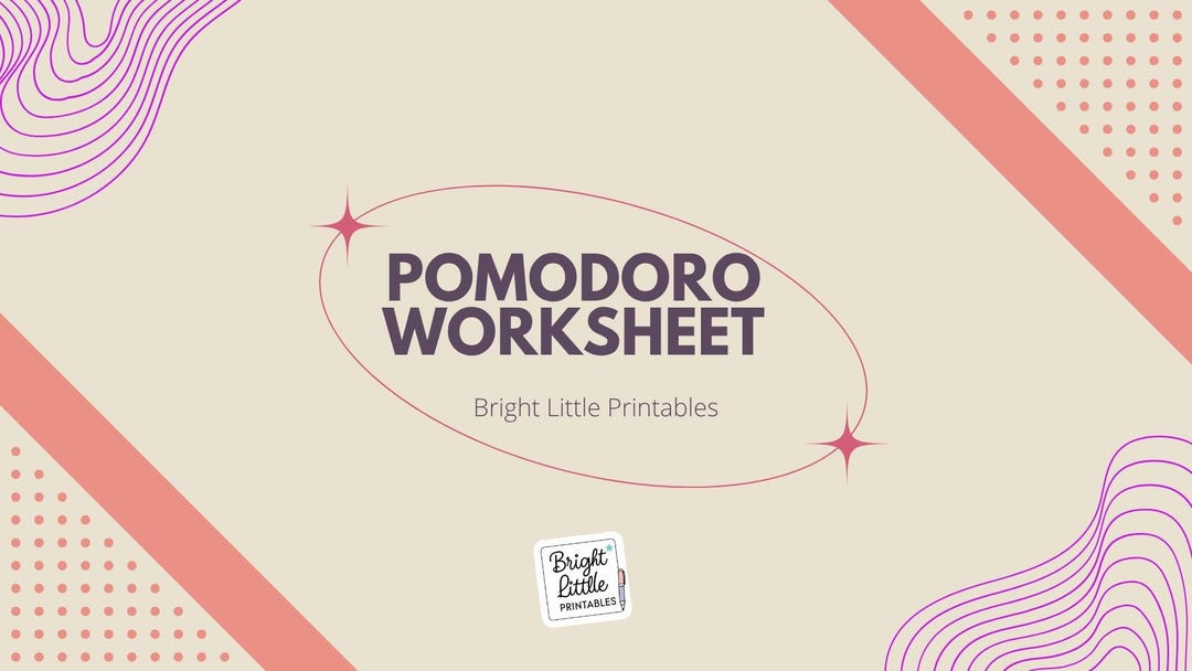 Pomodoro Technique Worksheet | Printable Focus Tool - Etsy
