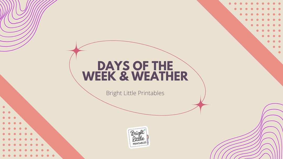 Days of the Week & Weather Charts | Printable Daily Routine Set - Etsy