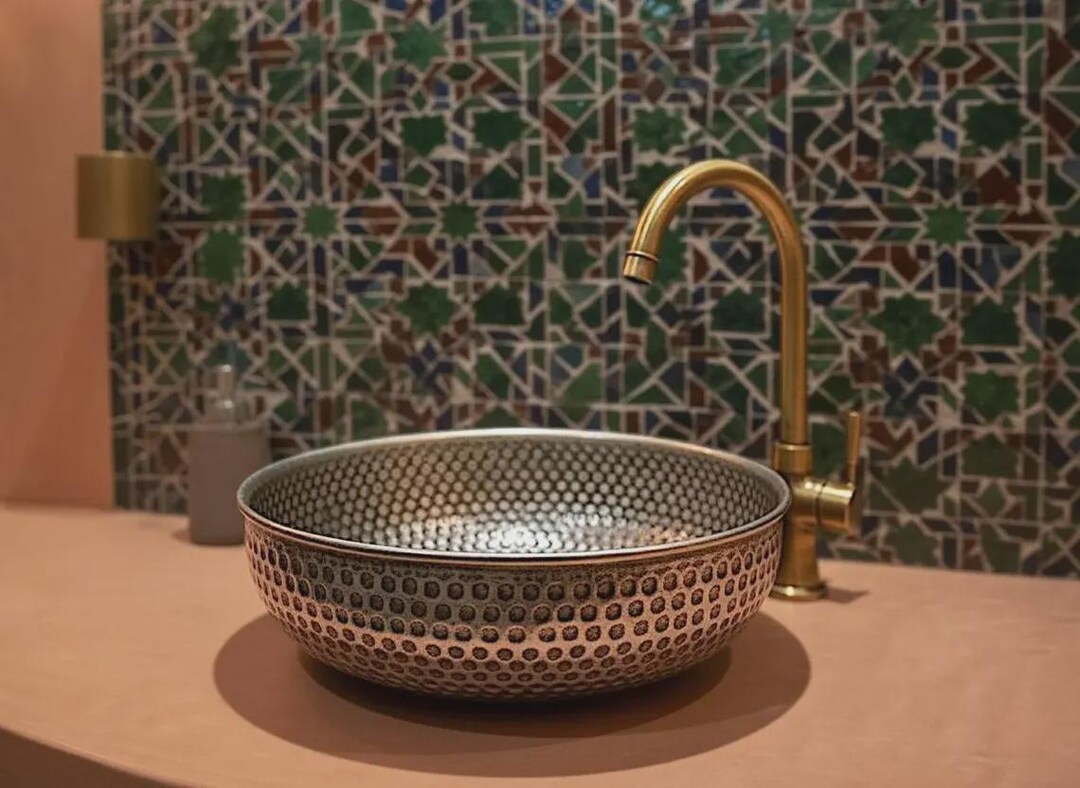 Hand-hammered Brass Washbasin: Traditional Moroccan Bath Washing - Etsy