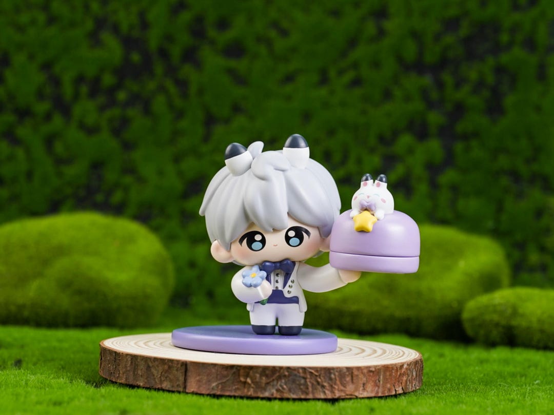 Love and Deepspace Xavier Ring Holder Figurine - Chibi PU Resin Pearl ...