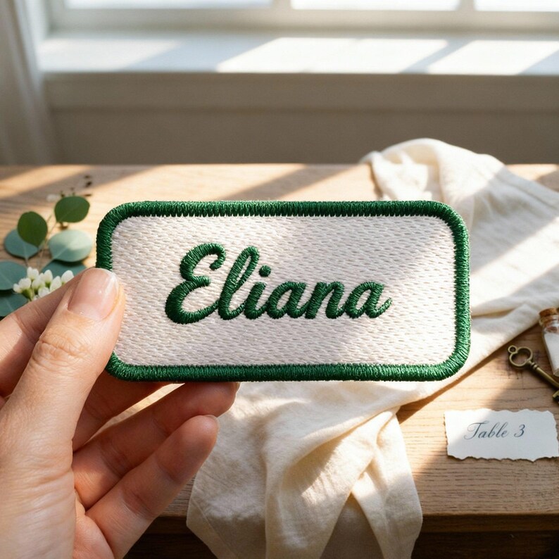 Custom Cursive Embroidered Name Patch, Iron on Name Tag - Etsy