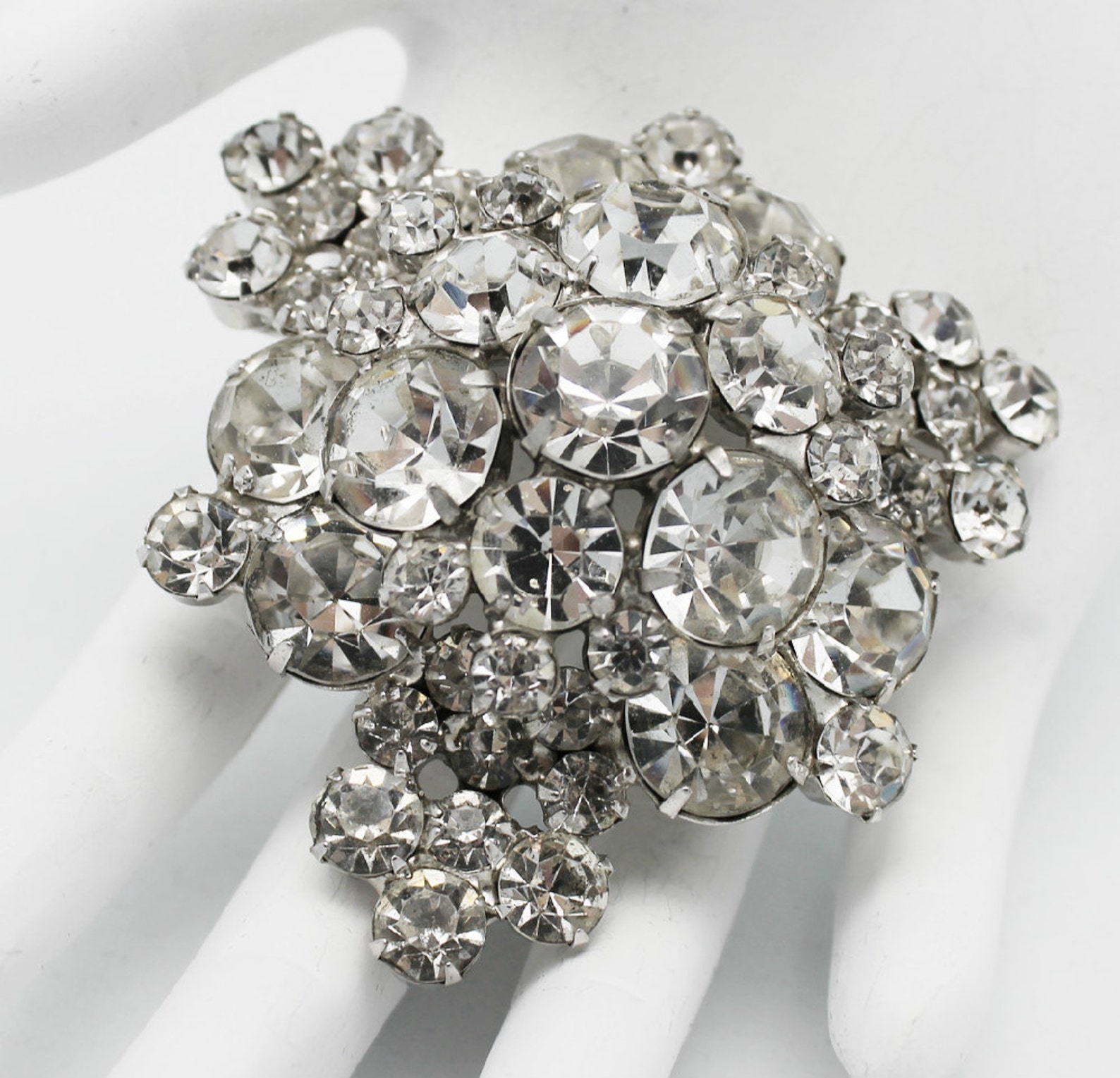 Vintage Juliana Brooch Clear Rhinestones Holiday or Bridal - Etsy