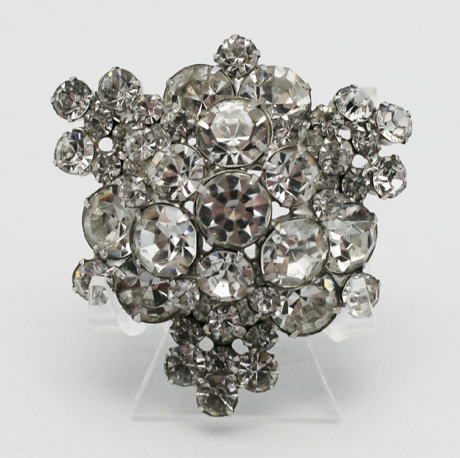 Vintage Juliana Brooch Clear Rhinestones Holiday or Bridal - Etsy