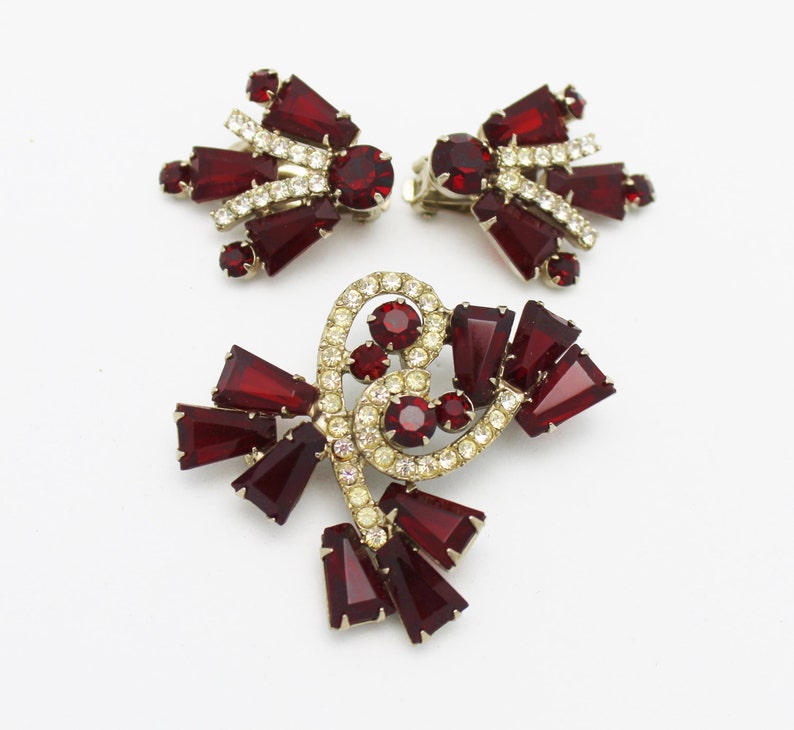 Juliana Siam Red Keystone Shape Set - Etsy