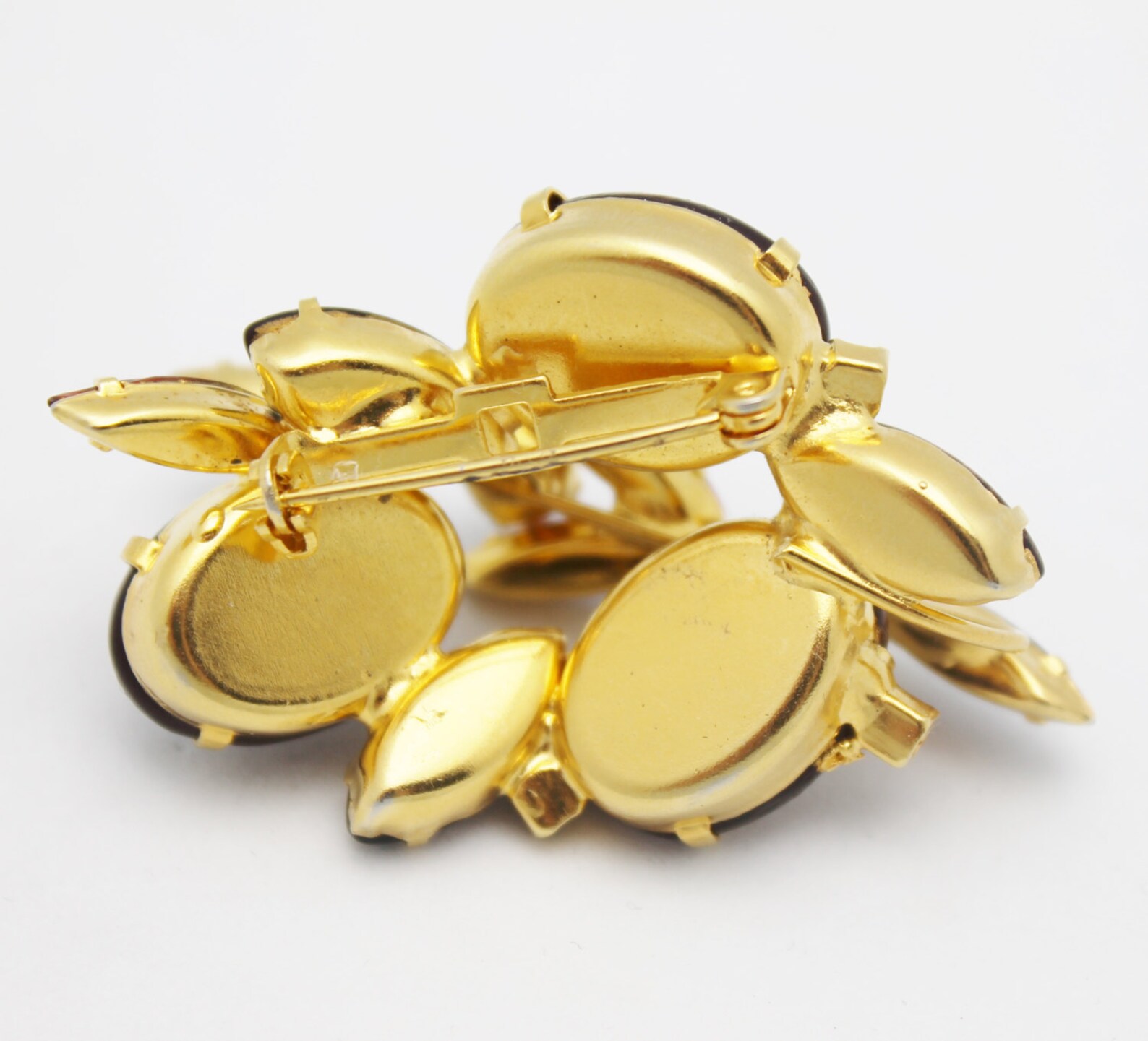 Vintage Red and Gold Art Glass Brooch - Etsy