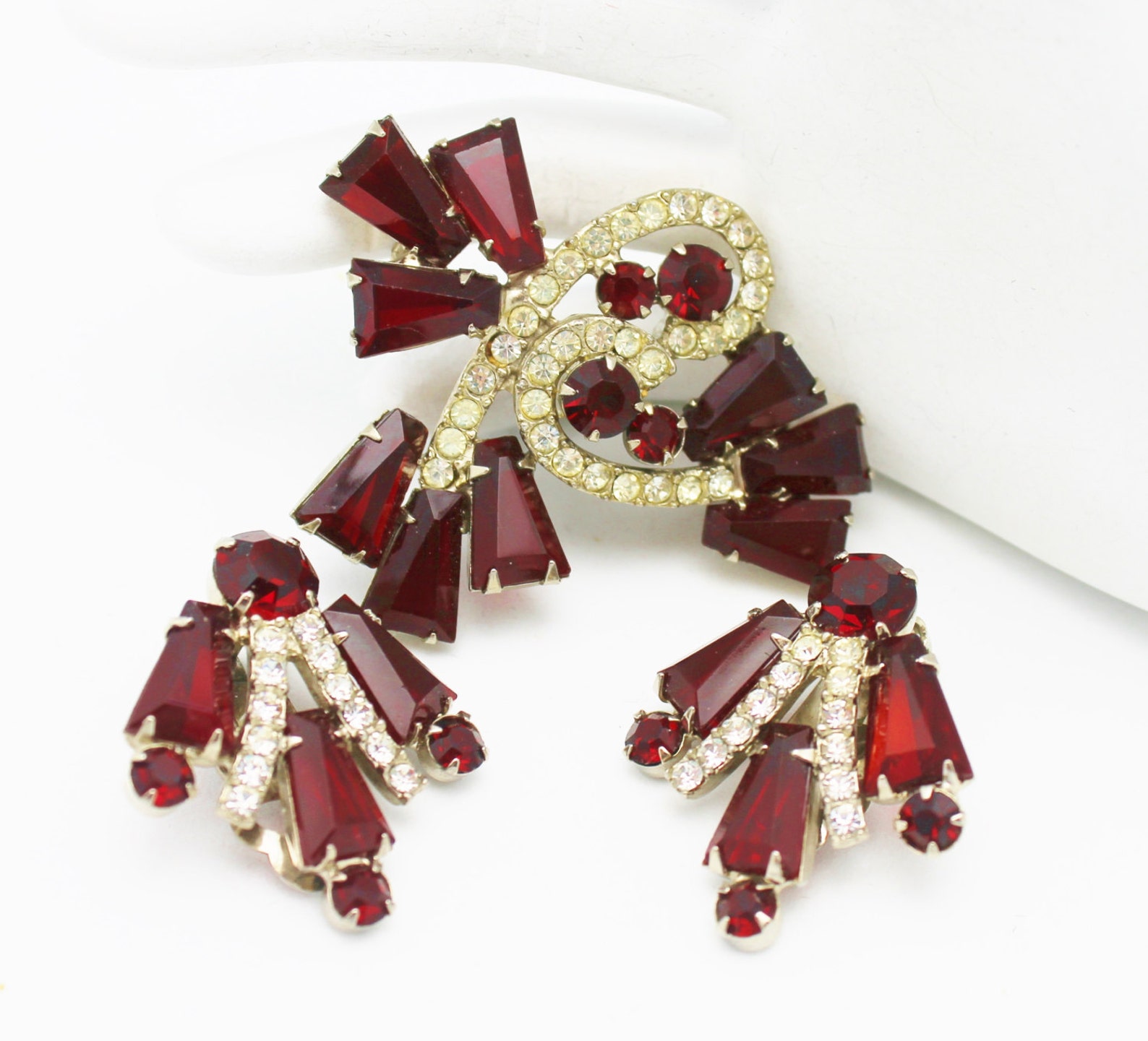 Juliana Siam Red Keystone Shape Set - Etsy