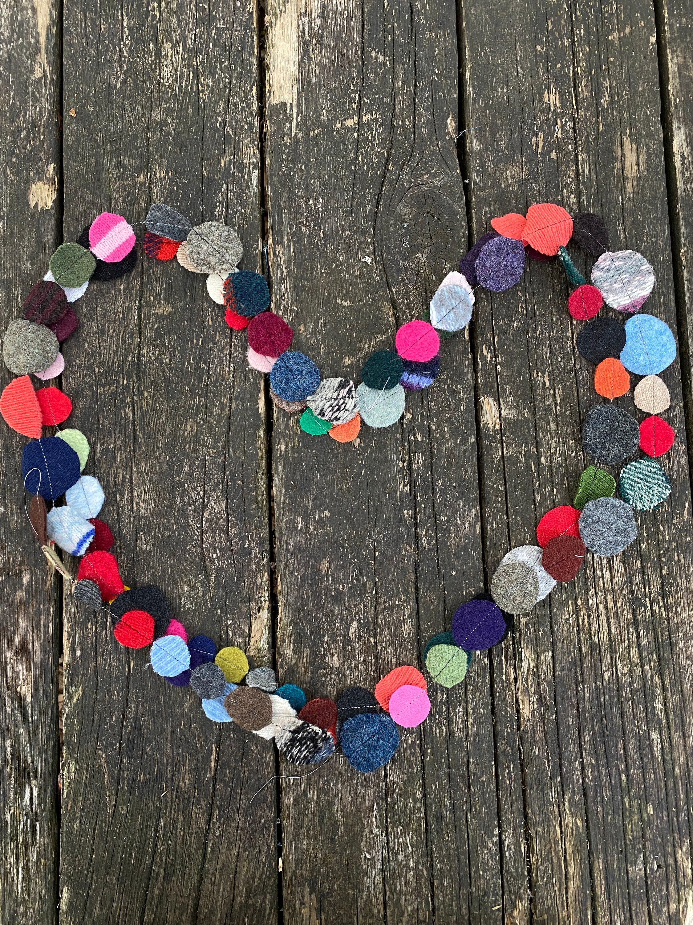 Repurposed Wool Sweaters Circle Garland - Home and Room Decoration ...