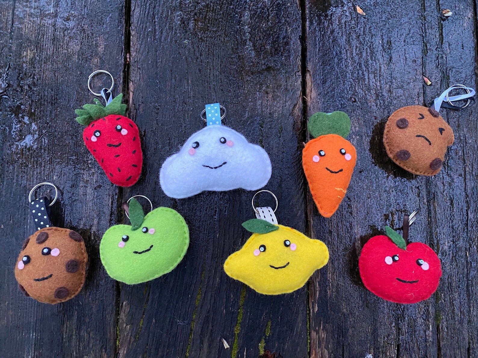Felt Fruit and Vegetables Key chain bag charm backpack pal | Etsy