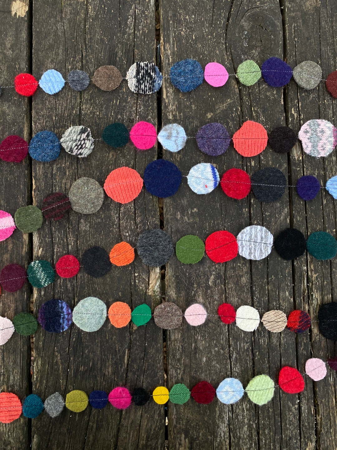Repurposed Wool Sweaters Circle Garland - Home and Room Decoration ...