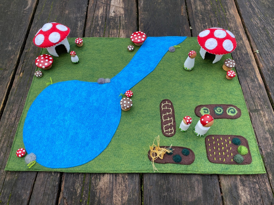 Large Mushroom House Play Mat With EVERYTHING Included, Waldorf ...