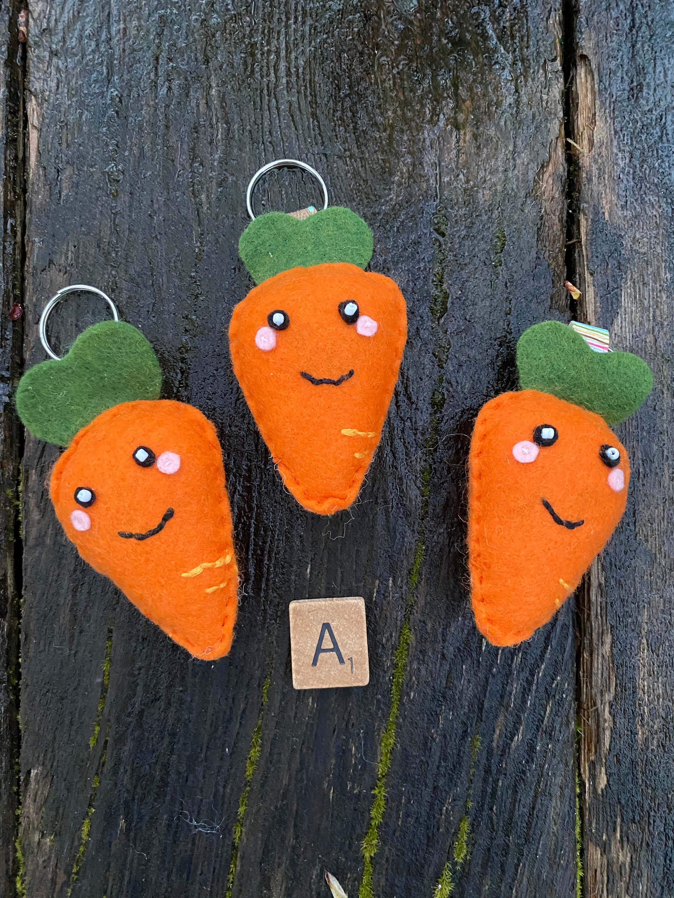 Felt Fruit and Vegetables Key chain bag charm backpack pal | Etsy