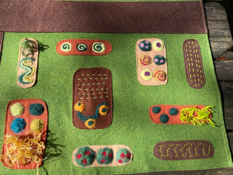 Farm Play Mat 37in X 24in. Barn, Animals, Farmer, Garden, Lake. Waldorf ...