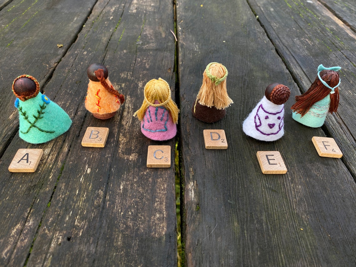 Greek gods and goddesses peg doll set for playing and | Etsy