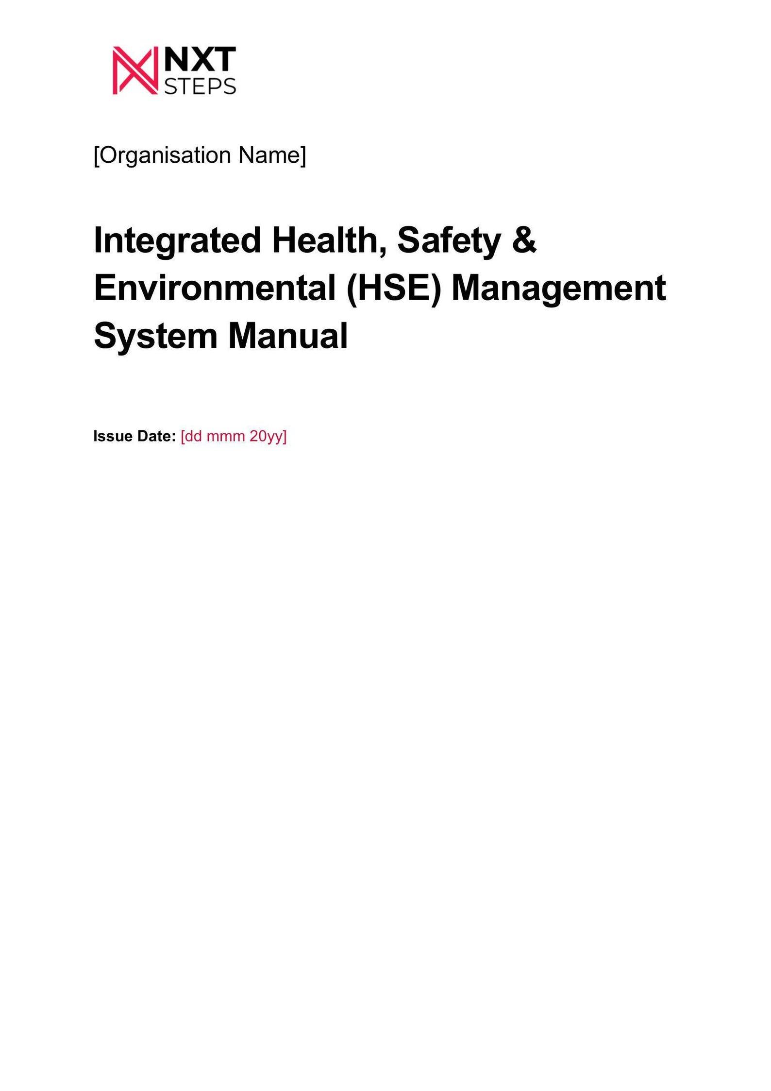 Integrated HSE Management System Manual Template and Guideline – ISO ...