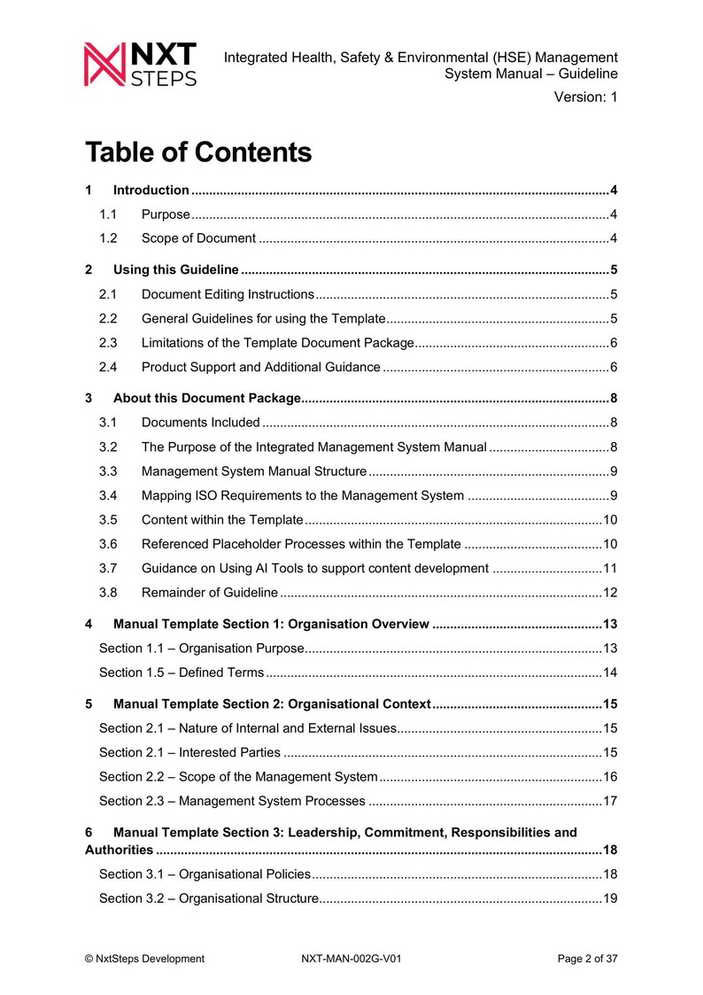 Integrated HSE Management System Manual Template and Guideline – ISO ...