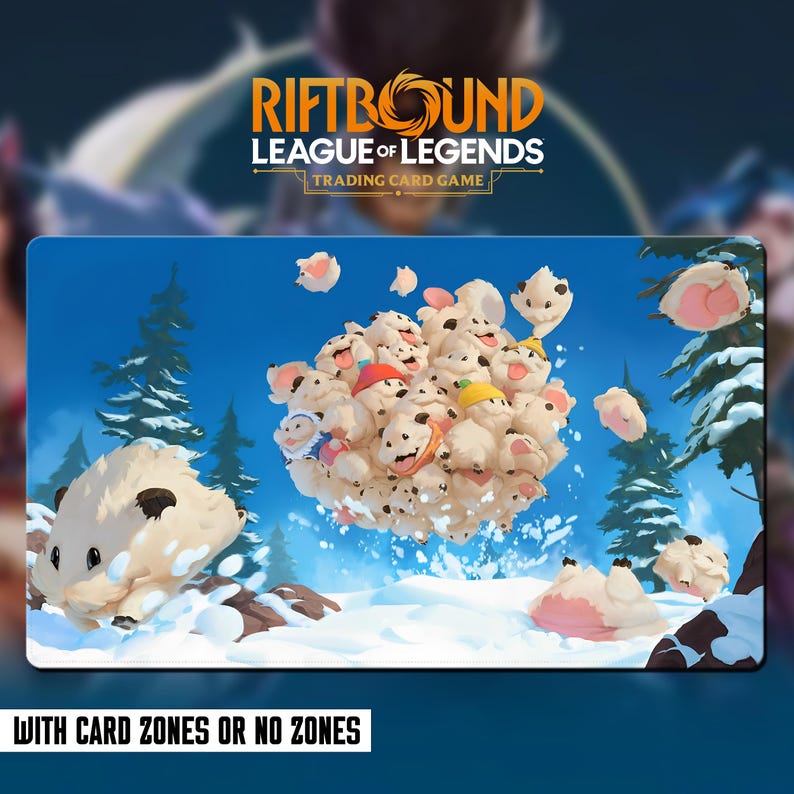 Playmat League of Legends Riftbound - Poro Winter - 24"x 14" (600 X 350 ...