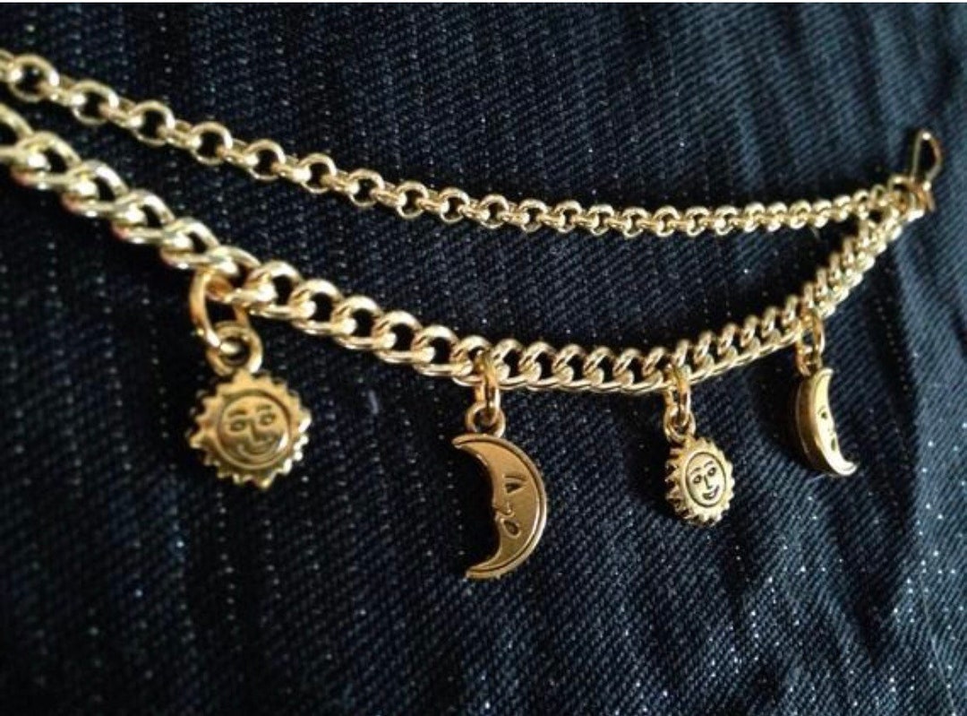 Sun and Moon Nose Chain - Nose to Ear Chain - Septum Piercing ...